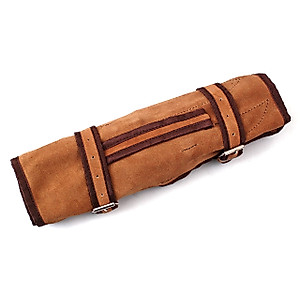 GladiatorsGuild G24RD- Professional Kitchen Knives Custom Made Damascus Steel 8 pcs of Professional Utility Chef Kitchen Knife Set with Chopper/Cleaver Pocket Case Chef Knife Roll Bag G24RD (Red)