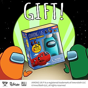 P.M.I. Among Us Action Figure | One of Four 4.5-Inch-Tall Collectibles | Among Us Toys and Playable Mini Toys | Cyan Crewmate in The White Folded Hat with Hidden Hat and Hands