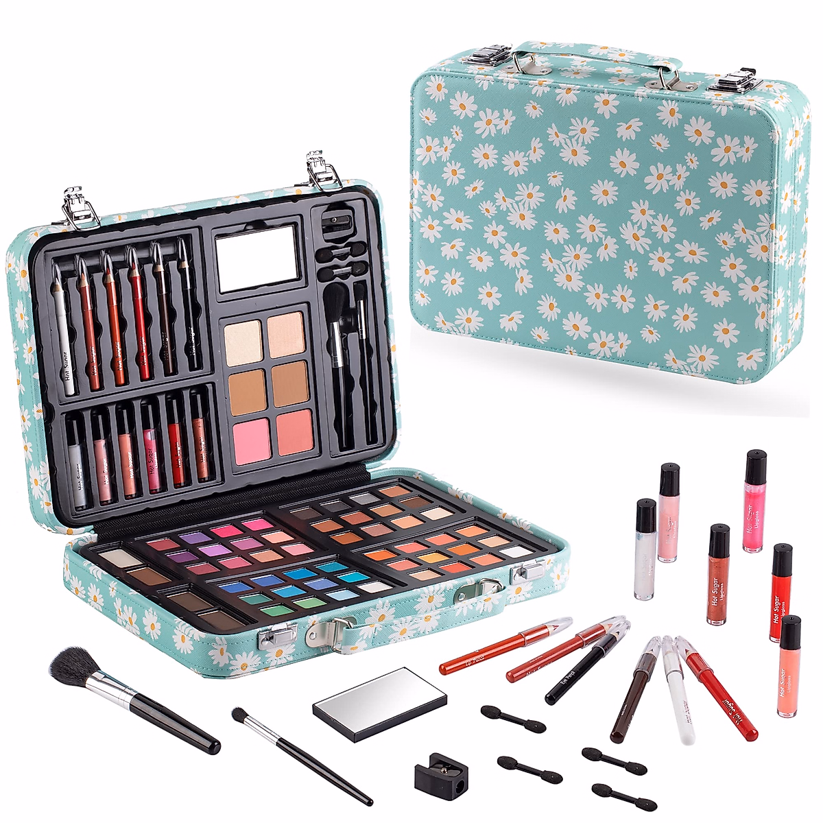Hot Sugar Makeup Kit for Teenager Girls 10-12, All in One Beginner Makeup Kit for Women Full Kit, Teen makeup kit Cosmetic Gift Set on Birthday Christmas (PINK ARGYLE)