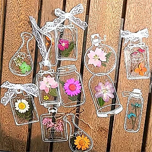Dried Flower Bookmark Kit, Gicibady Dried Flower Bookmark, Gicibady Flower Bookmark, Flower Bookmark Kit, Flower Press Bookmark, Transparent Flower Bookmark Maker for Craft (20 Large Full Set)