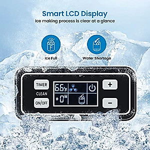 Fashionwu Commercial Ice Maker Machine 150lbs/24H, Stainless Steel Ice Machine with 33LBS Ice Storage Capacity, Under Counter ice Maker for Home Office Restaurant Bar Coffee Shop