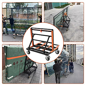 Upgrade Folding Drywall Cart, 2200 lbs Load Capacity, Heavy Duty Panel Dolly Cart with Rubber Swivel Casters, Handling Wall Panel, Sheetrock, Wood Panel, Windows, Rolling Dolly for Garage, Warehouse