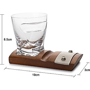 Glass & Cigar Coaster & with A Unique Whiskey Glass Slot to Hold Cigar Item, Whiskey Glass Gift Set, Item Rest, Accessory Set Gift for Dad, Men Home Office Decor Gifts, Fathers Day - Christmas