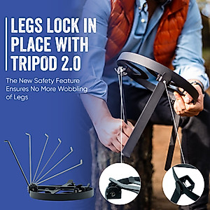 Diliboz Campfire Tripod for Dutch Oven - Camping Tripod for Cooking - Campfire Cooking Stand - Cooking Tripod - Open Fire Tripod Grill for Cooking in Cast Iron - Campfire Cooking