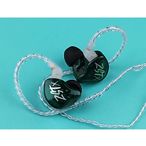 Linsoul KZ ZST X 1BA+1DD Hybrid Dual Driver HiFi in-Ear Earphones with Silver-Plated Detachable 2Pin Cable for Musicians Audiophile (with Mic, Green)