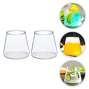Yardwe 2 Pcs Mount Fuji Glass Cups, Transparent Mountain Shape Whiskey Glasses, Borosilicate Glass Mug for Milk Coffee Beer Whisky Cocktail (300 ml, 3.5 x 3.1 Inch)