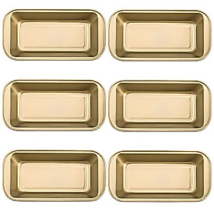 Lawei 6 Pack Nonstick Loaf Pan, 8.5 x 4.3 Inch Carbon Steel Kitchen Baking Bread Pan, Bread and Toast Baking Mold with Easy Grips Handles, Metal Bakeware Pan for Breads, Meatloaf, Gold