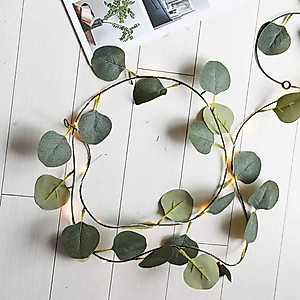 BWWNBY Artificial Leaf Foliage Rattan String Lights Vine Fairy Lights 6.5ft 20 LED Copper Wire Battery Powered Decor for Home Kitchen Garden Office Wedding Wall