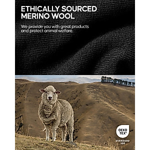 DANISH ENDURANCE Merino Wool Long Sleeve Base Layer Shirt for Men, Thermal Shirt Dark Grey