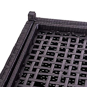 Sundale Outdoor Storage Box, 60 Gallon Patio Deck Boxes with Hinged Lid, Outdoor Wicker Cushion Storage Container Bin Chest for Cover, Pillow, Towel - Steel Frame, Classic Black