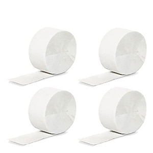 81 Feet White Crepe Paper Streamers, 6 Rolls White Party Streamers Decorations for Birthday Party, Family Gathering, Wedding Decoration