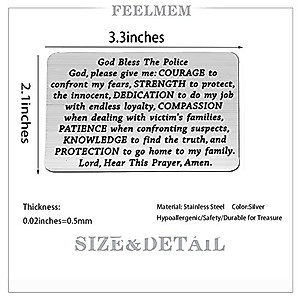 FEELMEM Police Jewelry Police Officer Prayer Wallet Card Stay Safe Police Officers Gifts from Police Wife Mom