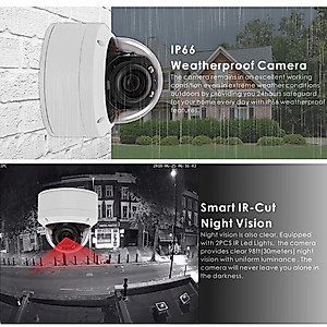 Inwerang CCTV IR PTZ Security Dome Camera, 1080P HD Outdoor, IP66 Waterproof AHD/TVI/CVI/CVBS 4in1, 98ft IR Night Vision, 5X Zoom,2.7-13.5mm AF Lens,RS485&UTC Control, DC 12V
