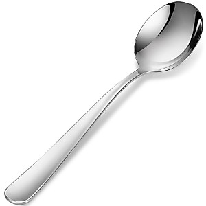 KEAWELL Premium 9.45" Louise Salad Servers, 18/10 Stainless Steel, Exceptional mirror finish, Dishwasher Safe (Salad Spoons)