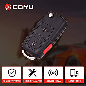cciyu 1 X Replacement Keyless Entry Remote Control Car Key Fob 3 Buttons Replacement for 98-16 for Ford/for Lincoln/for Mazda/for Mercury Series CWTWB1U345