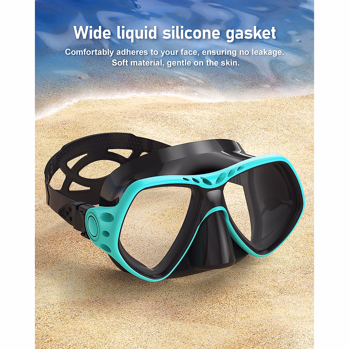 Fawater Swim Goggles with Nose Cover, Professional Anti-Fog and Anti-Leak Clear Snorkeling Mask for Adults and Teens, 9 Colors