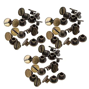 Brass Leathercraft Rivets, 30 Set Screw Post Metal Chicago Screws Binding Screw Leather Screw Nail Rivet Button Solid Belt Tack Screw Book Rivets(Bronze)