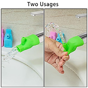 YEAJOIN 6PCS Silicone Faucet Water Tap Extender Spout Hand Washing Water Faucet Sink Extender for Kids Baby Children Toddler