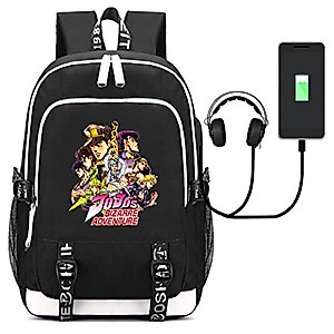 FIGHTINGGOLD JoJo Bizarre Adventure Backpack for College Rucksack Laptop Travel Bag Josuke Kujo Jotaro Dio Jolyne (I)