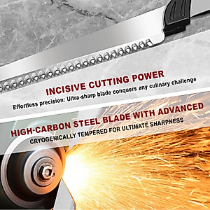 Zuplo Electric Knife - Electric Carving Knife for Meat Slicing, Bread Slicing, Ergonomic Handle with 2 Stainless Steel Blades for Sliced Meat & Bread(Faux Leather Texture)