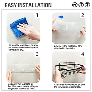 QQJOYCCI 4 Pack Shower Caddies Bathroom Shelf,No Drilling Adhesive Bathroom Storage Organizer,304 Stainless Steel Rustproof Shower Rack for Bathroom Organizer/Shower Organizer/Kitchen