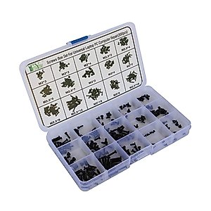 Screw 300Pcs Universal Laptop PC Computer Steel Screws Set Repair Kit with Storage Box