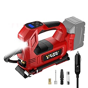 Cordless Tire Inflator Air Compressor for Milwaukee M18 Battery, 160PSI Portable LED Light Handheld Air Pump with Digital Pressure Gauge for Cars Motorcycles Bikes Sport Balls(Battery Not Included)