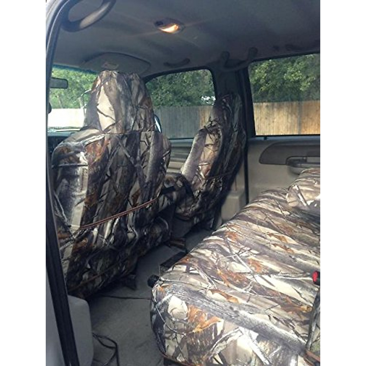 Durafit Seat Covers | FD77 XD3-C | 2002-2007 Ford F250-F550 Front/Back Car Seat Cover in XD3 Camo Endura Fabric | Front 40/20/40 High Back | Rear is Solid Bench | Not for 60/40 Double Cab only