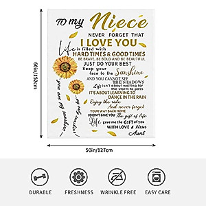 LGULDZ Niece Blanket Gifts to My Niece Throw Blanket for Nieces Form Uncle Auntie Beautiful Niece Blanket Birthday Gifts 50 x 60 in