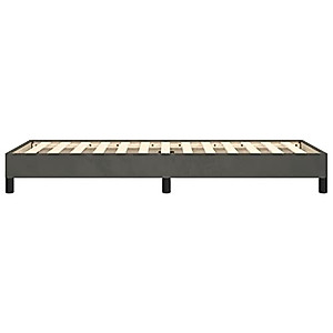 vidaXL Bed Frame Home Indoor Bed Accessory Bedroom Upholstered Single Bed Base Frame Furniture Dark Gray 39.4"x79.9" Twin XL Velvet