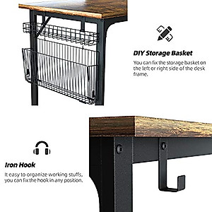 ASTARTH Laptop Table Computer Desk, Rustic Brown