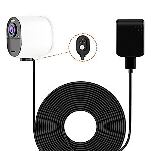 Charging Cable for Arlo Ultra/Ultra 2/Pro 3/Pro 4, Weatherproof Outdoor Magnetic Power Cable with Quick Charge Adapter, 30 Feet Black (NOT Compatible with Arlo Essential Spotlight)