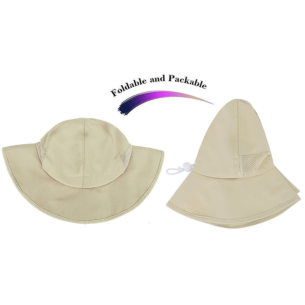 SimpliKids Khaki Baby Safari Swim Hat Newborn Sun Hat for Boys Toddler Sun Hat UPF 50+ UV Sun Protection Wide Brim Bucket Hat Khaki 0-12 Months