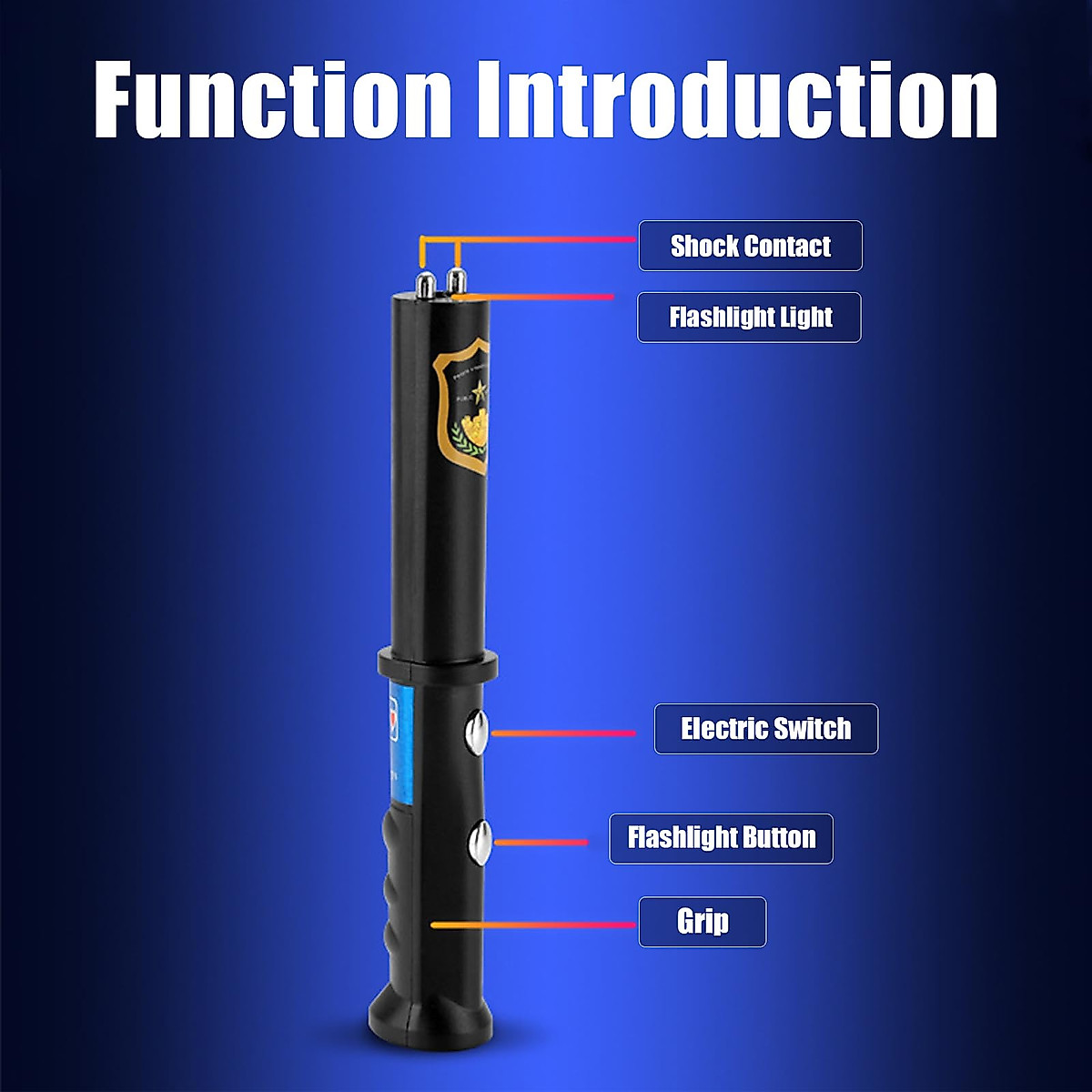 Electric Shock Pleasure Electric Shock with Torch BDSM SM G spot Clitoris Labia Shocker Wand Nipples Electrical Toy Estim Sex Toys Electric Shock Wand Prostate Sex Massager(Black)