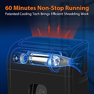 Paper Shredder for Home Office,VidaTeco 14-Sheet 60-Mins Micro Cut Shredder with US Patented Blade,Shred Card/CD/Clip/Staple,Shredder for Home Use Heavy Duty,AUTO Jam Proof,5.3-Gallon Pullout Bin(ETL)