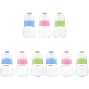 9pcs Mini Cereal Bottle Plastic Feeder Bottles Baby Bottle Juice Hardness for Infant Baby Milk Feeding