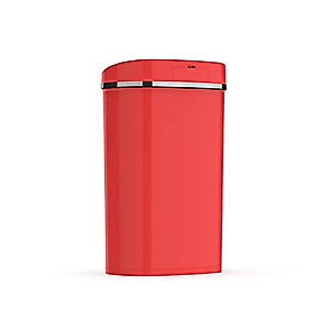 Mainstay Motion Sensor Trash Can, 13.2 Gallon, Red Stainless Steel