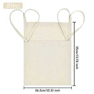 Baby Crib Cabin Bedside Storage Bag Bed Linen Hanging Pocket Baby Room Nursery Cot Caddy Bed Organizer for Clothing Diapers Drool Bibs Molar Toys (Beige)