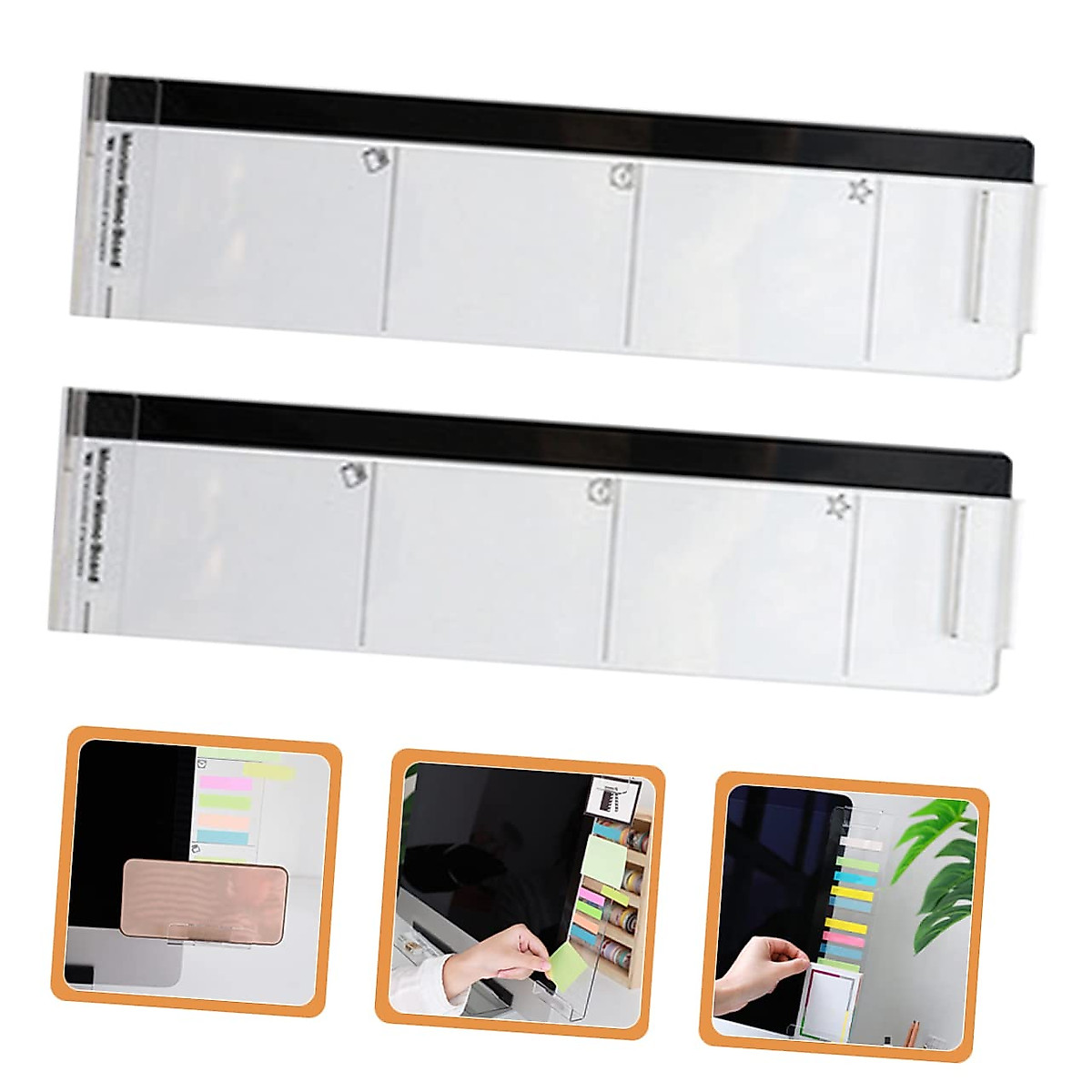 Tofficu Screen Side Memo Board for Computer Monitor Sticky Memo Holder Monitor Memo Pad Office Organizers Memo Boards Strong Adhesive