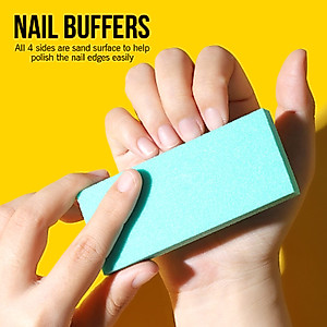 FANDAMEI Nail Buffer File, Professional Nail Tools kit with 6PCS Rectangular Nail Buffer Block, 6PCS 100/180 Nail Files and 1PCS 1000/4000 Nail Buffer. Nail Buffer File Kit for Nail Care