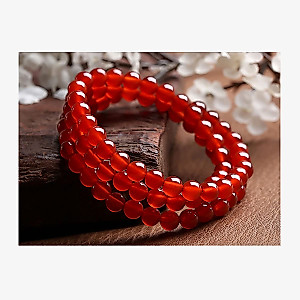 My Own Tong 2 Pcs Carnelian Crystal Bracelet Natural Healing Gemstone Bracelet, Anxiety Stress Relief Jewelry ,8mm Semi Precious Stone Bracelets for Men Women (Red-2pcs)