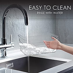 Brookstone BKH6253, Large Clear Plastic Storage Bin, Closet and Accessories Organizer, Kitchen/Pantry/Refrigerator & Freezer Food Container, Under Sink Cleaning Supplies Basket [BPA Free], Acrylic