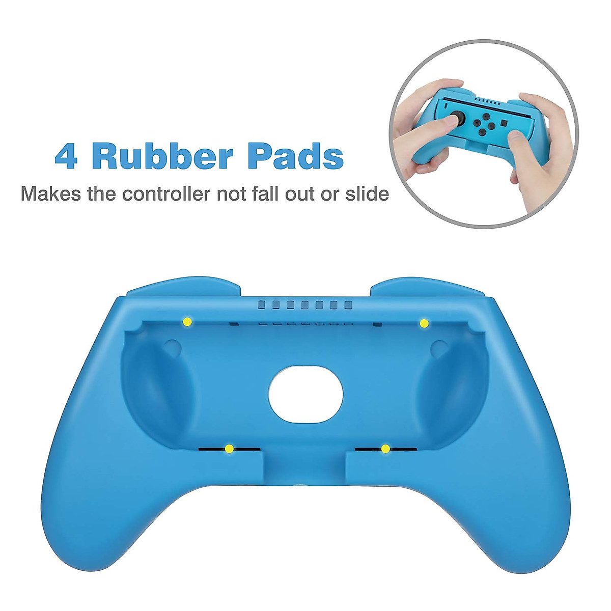 HEYSTOP Wheel Controller for Nintendo Switch & Switch OLED Model 2021 (4 Pack) Joy Con Controller Grip and Switch Steering Wheel for Mario Kart (Red&Blue)