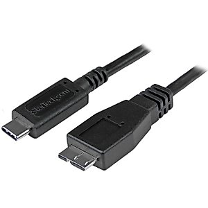 StarTech.com USB C to Micro USB Cable 0.5m - USB 3.1 Type C to Micro USB Type B Cable - Micro USB 3.1 to USB-C - Thunderbolt 3 Compatible (USB31CUB50CM)