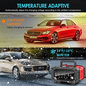 YONHAN Battery Charger 20 Amp Lifepo4 Float Fully-Automatic Smart Charger, 12V and 24V Car Battery Trickle Charger, Maintainer/Pulse Repair Charger for Car, Boat, Motorcycle, Lawn Mower