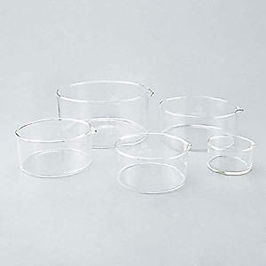 JRLGD 6Pcs Crystallizing Dish - 100mm OD, Borosilicate Glass Evaporation Dish with Spout