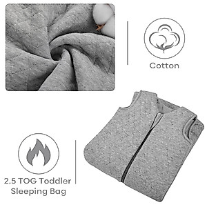 Yoofoss Baby Sleep Sack 6-12 Months TOG 2.5 Winter Wearable Blanket Baby Sleeping Bag for Toddler Sleeping Sack- Super Soft Warm Comfortable, Grey