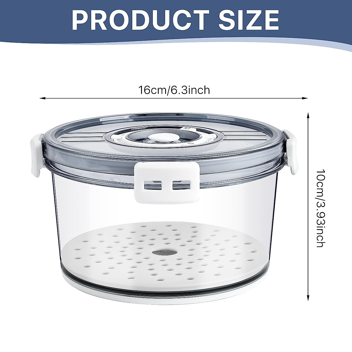 SULICRE Deli Meat Container for Fridge, Round Bacon Container for Refrigerator with Lids, Kitchen Lunch Meat Food Storage Organizer for Cold Cuts, Cheese, Salami, Turkey, Bologna