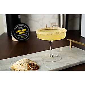 LAVA Premium Lemon Drop Sugar Cocktail Rimmer, All Natural Rimmer Sugar, Sweet & Sour, Real Lemons, Pure Cane Sugar, No Silicon Dioxide, with Easy Screw-On Lid - 5oz