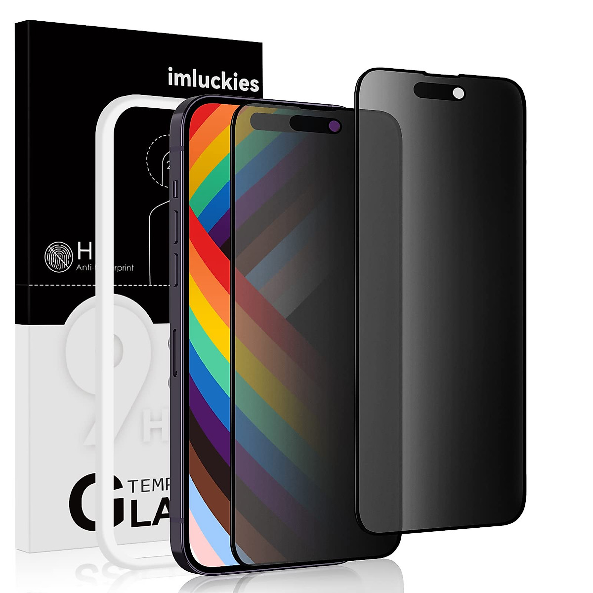 imluckies [2 Pack Matte Privacy Screen Protector for iPhone 14 Pro Max, Anti-Glare & Anti Fingerprint, Dynamic Island Compatible, Anti-Spy Private Tempered Glass Smooth Film, Easy Install 6.7"